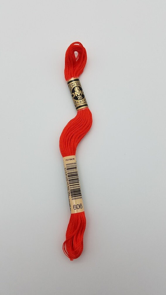 DMC 606 6-strand Floss Orange Red Bright - Etsy