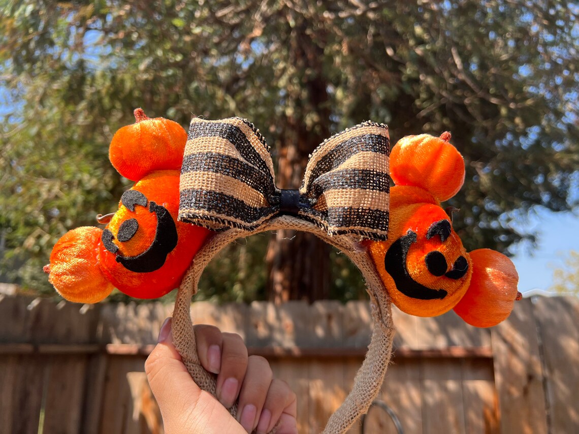 Pumpkin Mickey Ears Handmade Headbands for Teens Adults - Etsy