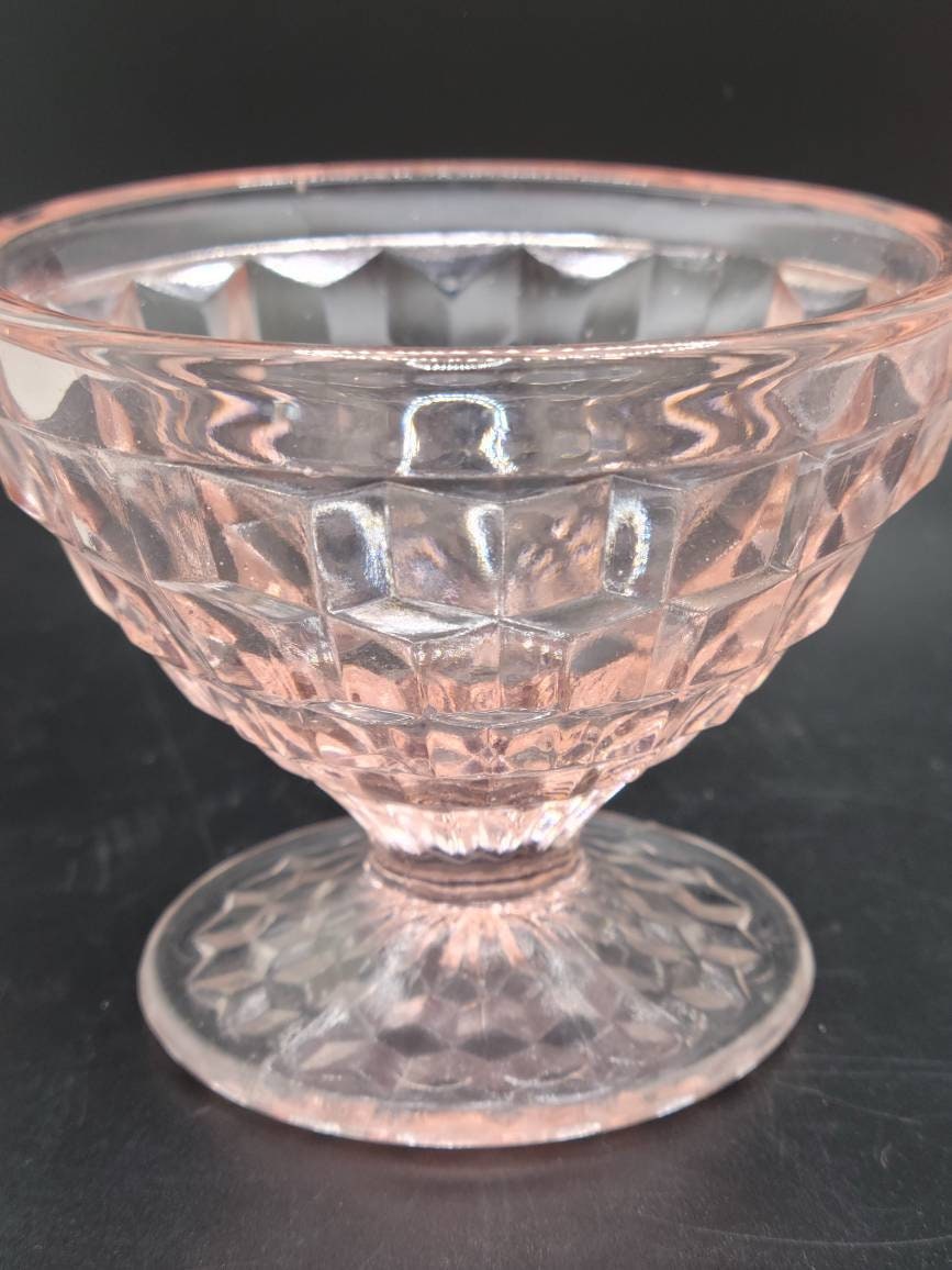 Pink Fostoria American Glass Pink Sherbert Footed Bowls. 2 3/4 Tall, 3 ...
