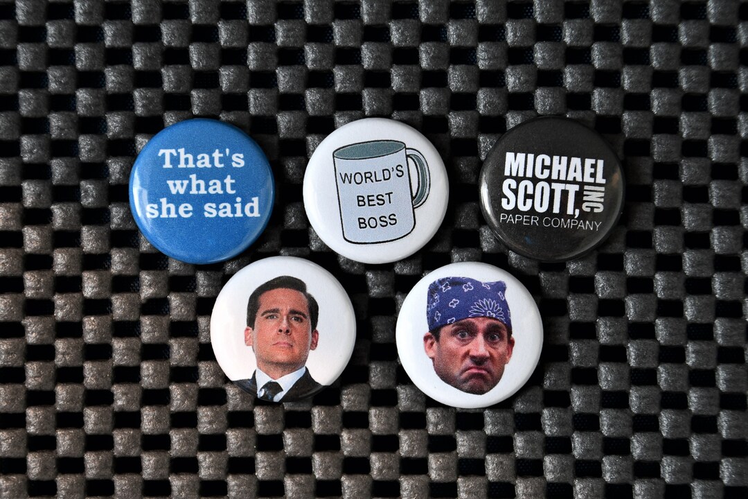 Michael Scott Pinback Buttons Michael Scott Pins the - Etsy