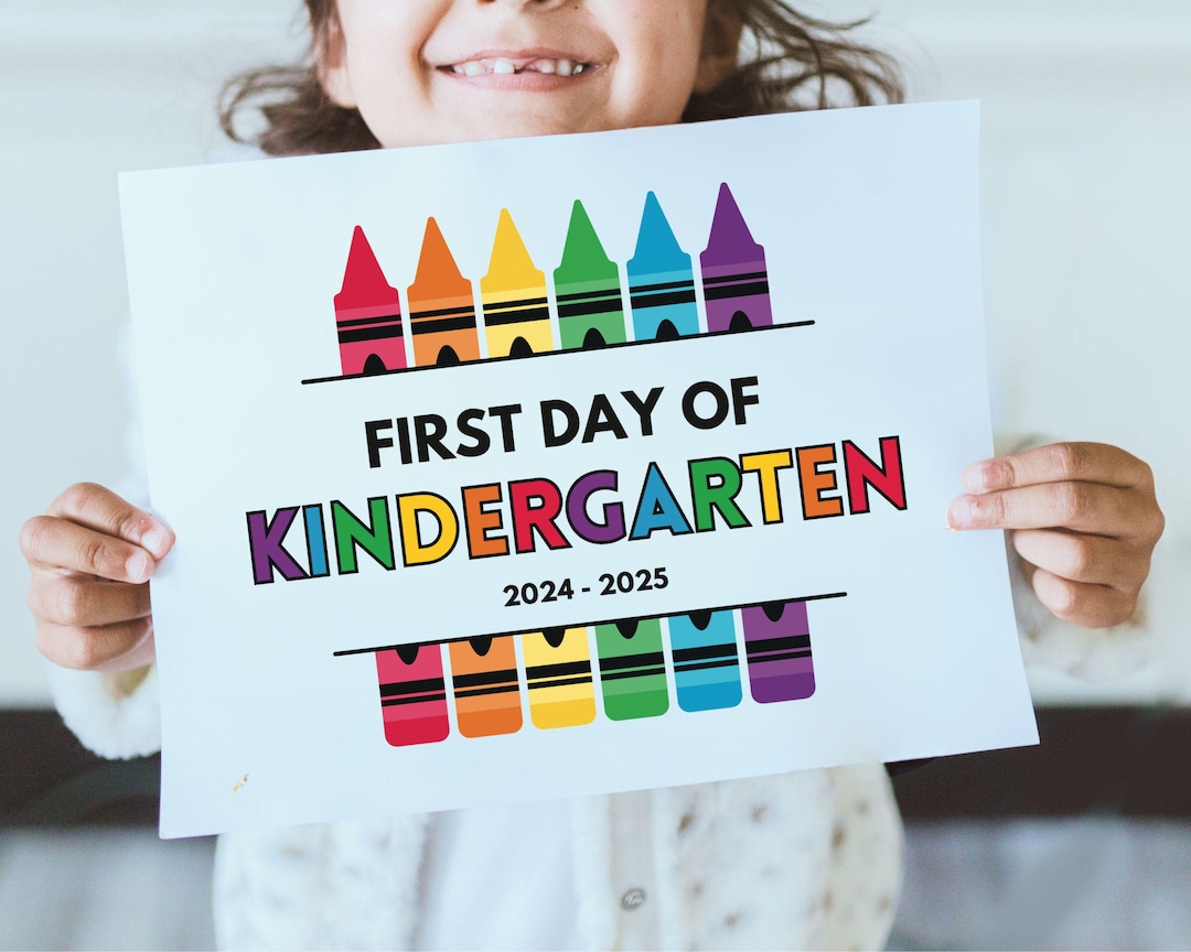 First Day of Kindergarten Printable Sign, Printable Kindergarten Sign ...