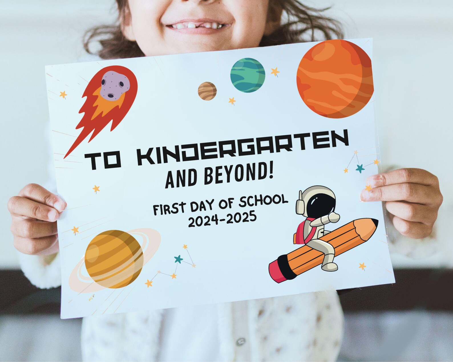 First Day of Kindergarten Printable Sign, Printable Kindergarten Sign ...