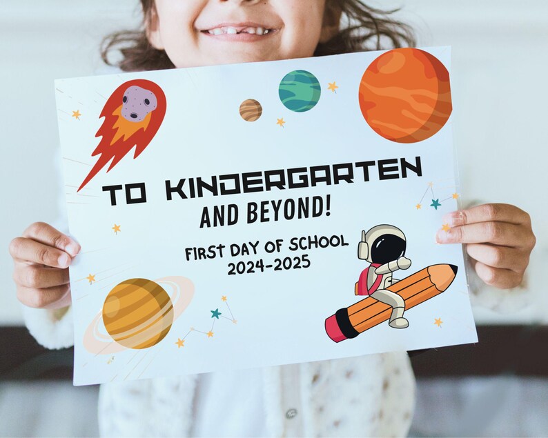 First Day of Kindergarten Printable Sign, Printable Kindergarten Sign ...