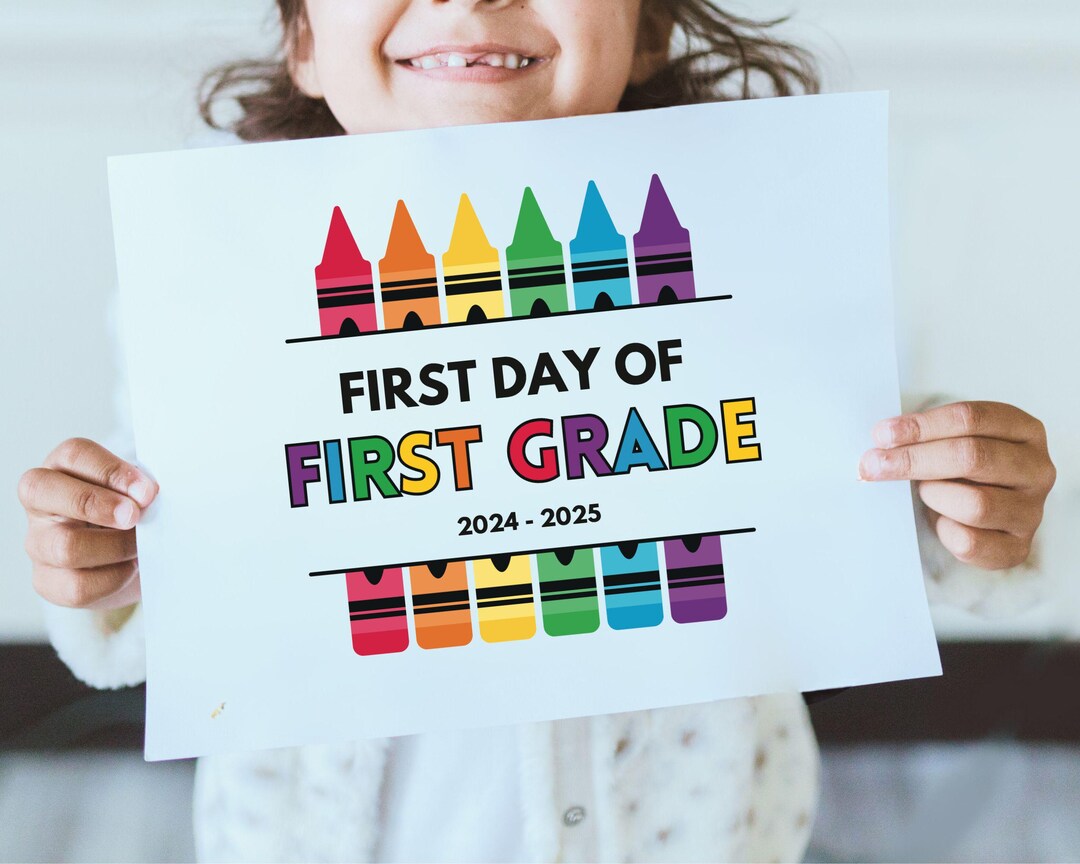 First Day of First Grade Printable Sign, Printable First Grade Sign ...