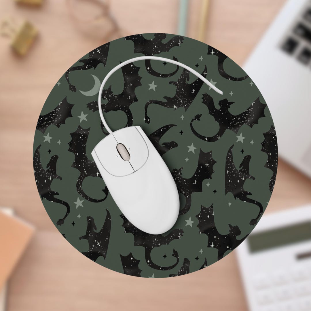 Dragon Rider Fantasy Bookish Mouse Pad, Bookworm Desk Decor, Reader ...
