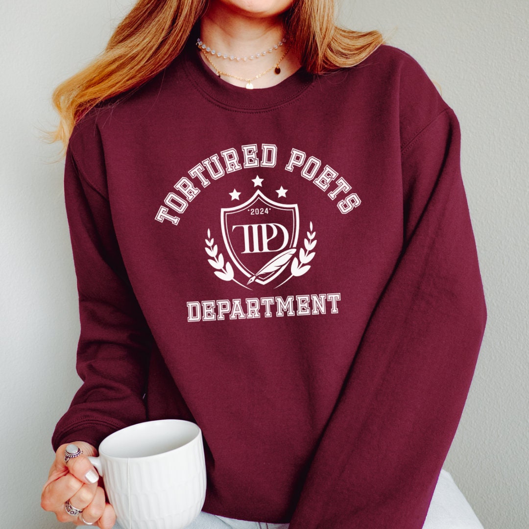 Tortured Poet Sweatshirt Swift Merch Ts11 Crewneck Colligate Acadamia ...