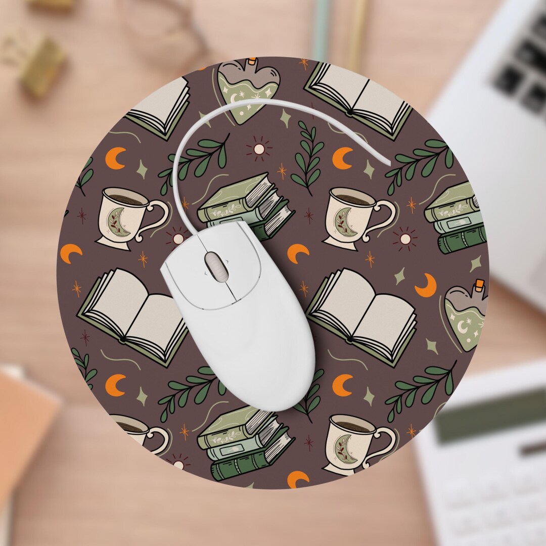 Bookish Witchy Cottagecore Mouse Pad, Cozy Desk Setup, Gamer Mouse Pad ...