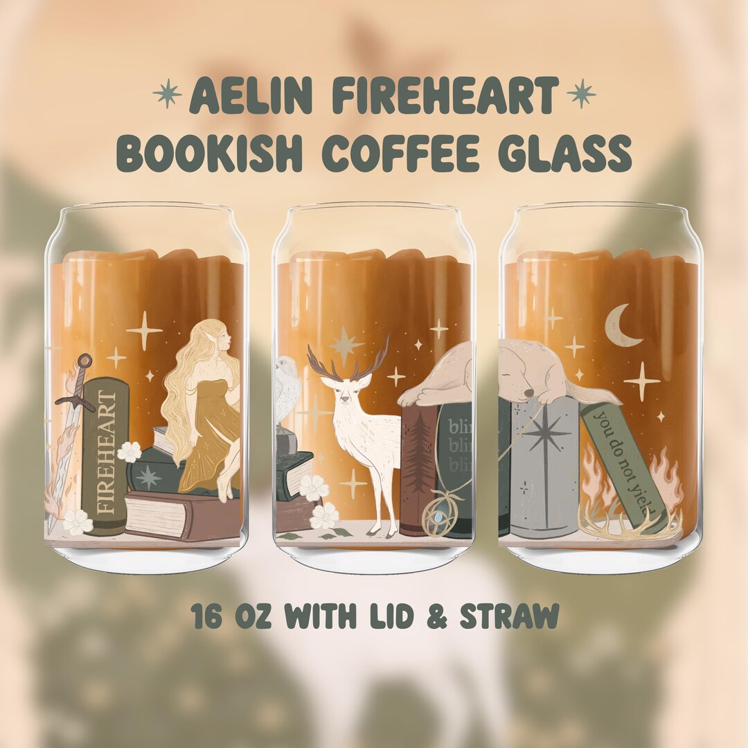 Aelin TOG Iced Coffee Glass, SJM Fan Gift, Fantasy Reader Coffee ...