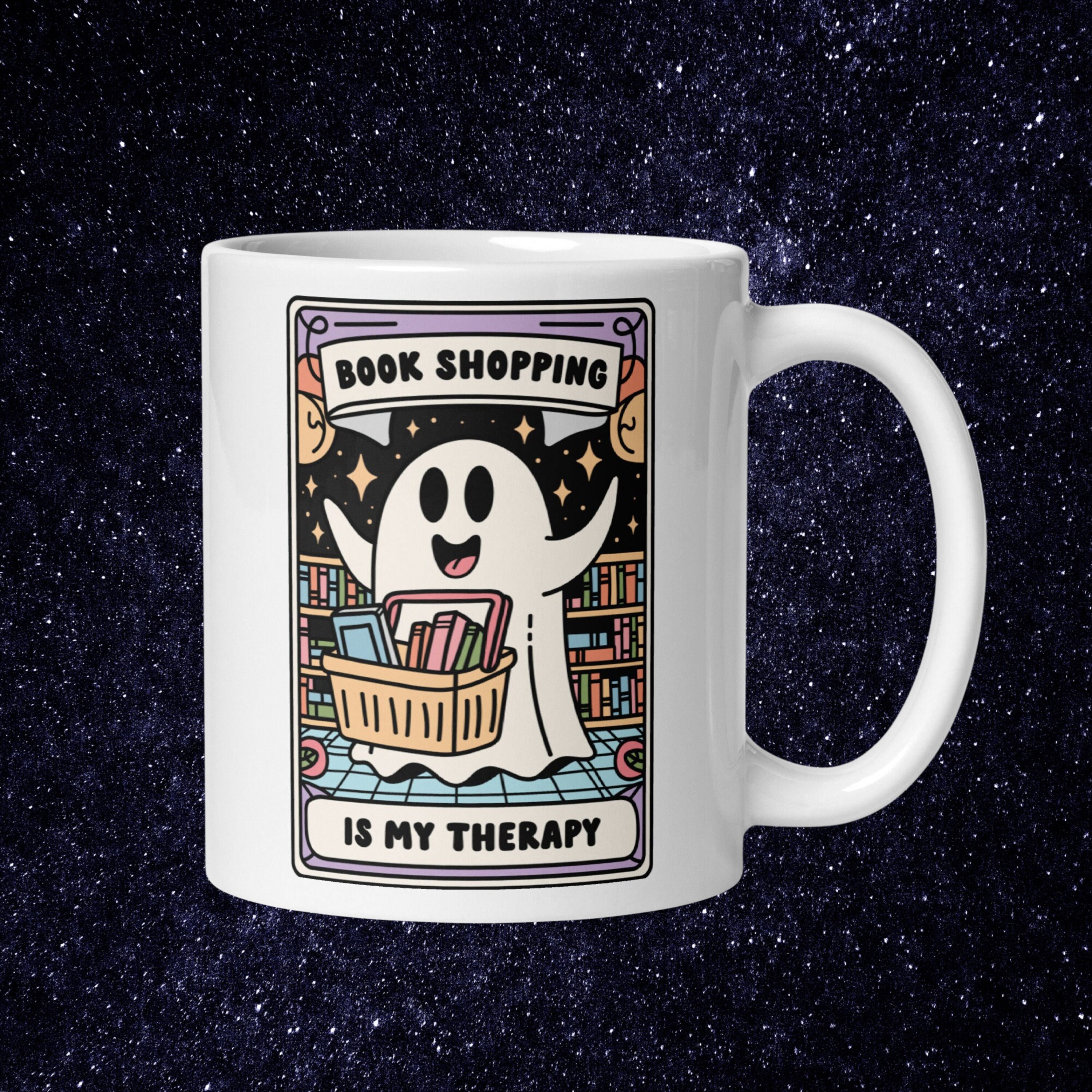Spooky Bookish Coffee Mug | Book Shopping is My Therapy | Halloween ...