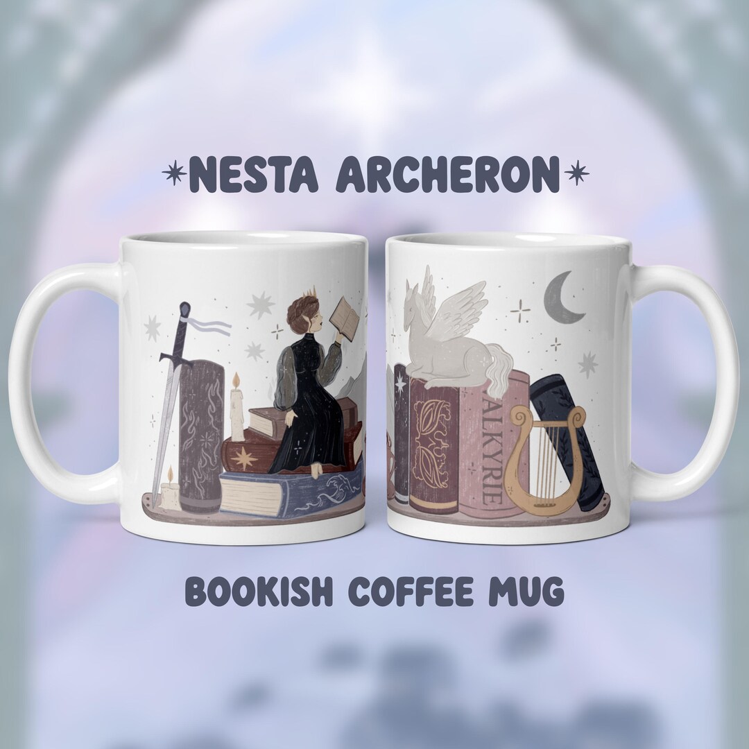 Nesta Archeron ACOTAR Book Stack Mug, Fantasy Reader Gifts, Bookish ...