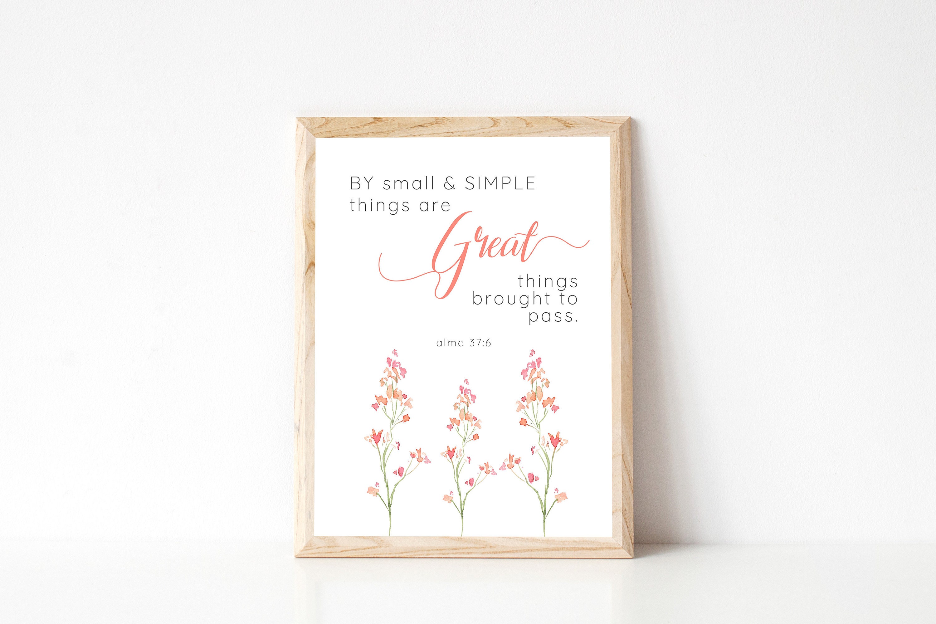 By Small and Simple Things Alma 37:6 Scripture Art Print Dainty Pink ...