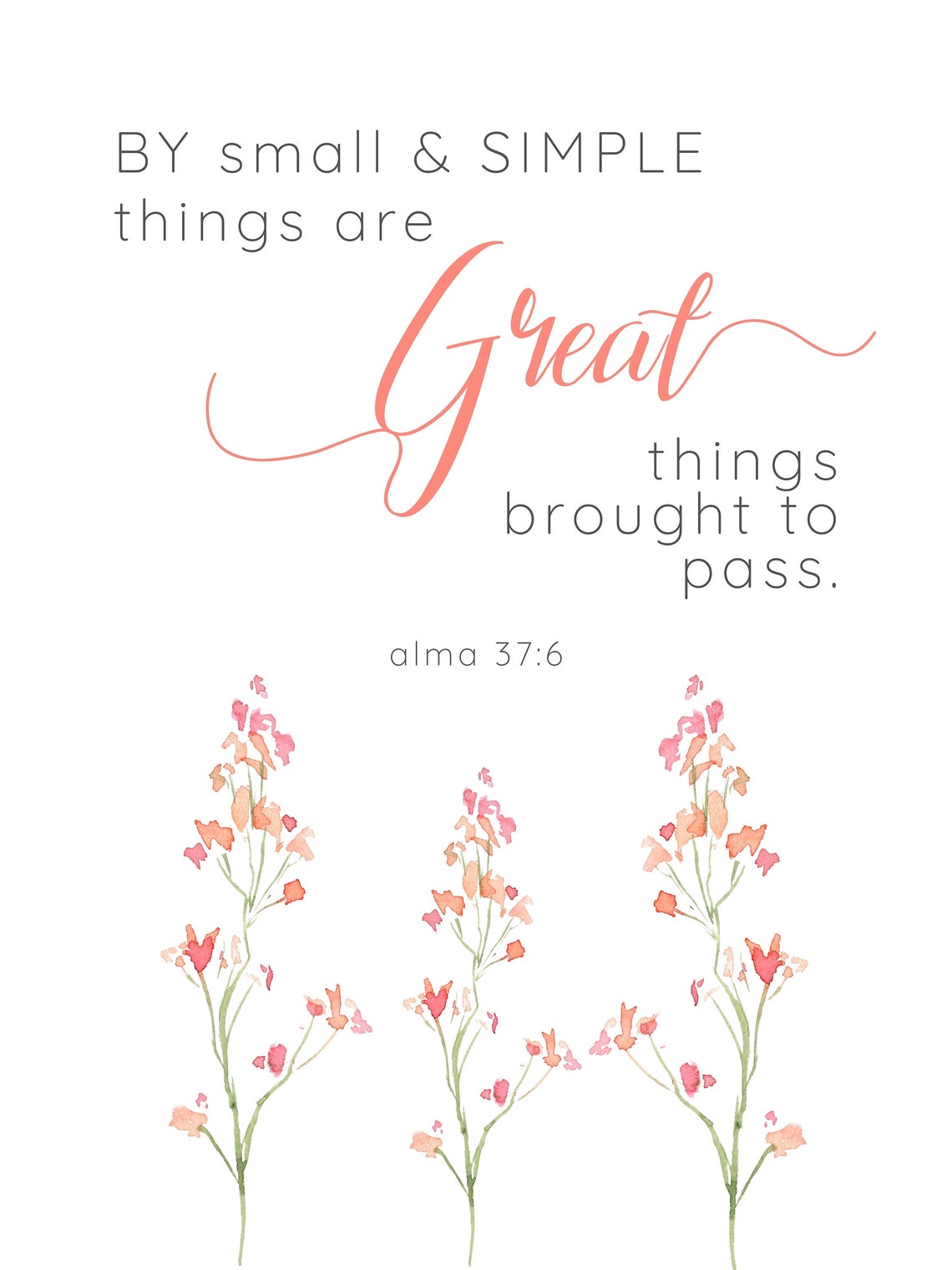 By Small and Simple Things Alma 37:6 Scripture Art Print Dainty Pink ...