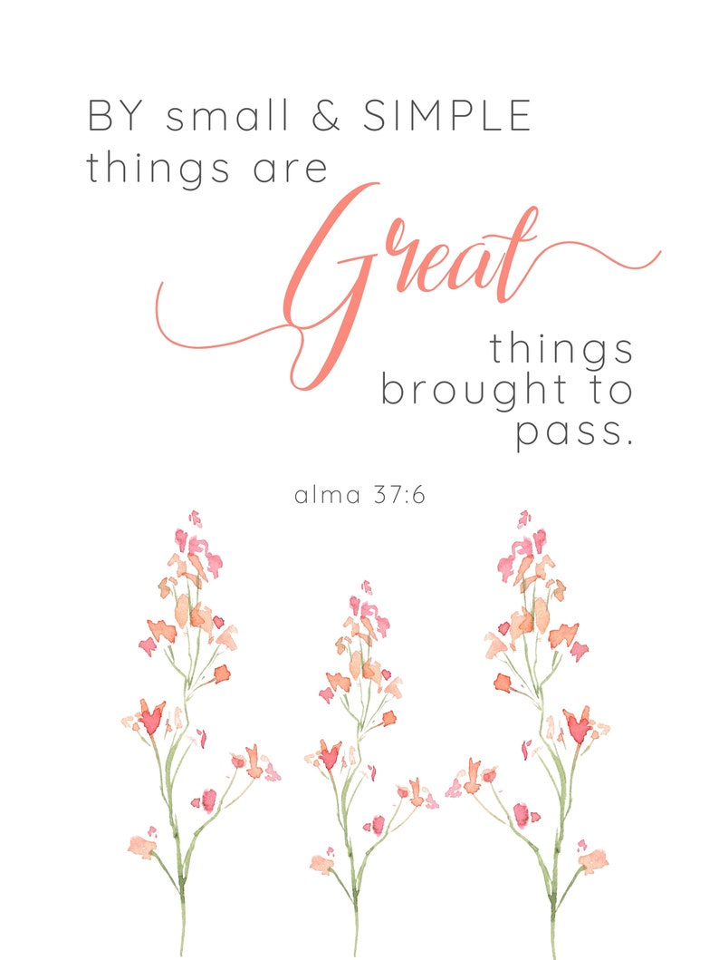 By Small and Simple Things Alma 37:6 Scripture Art Print Dainty Pink ...