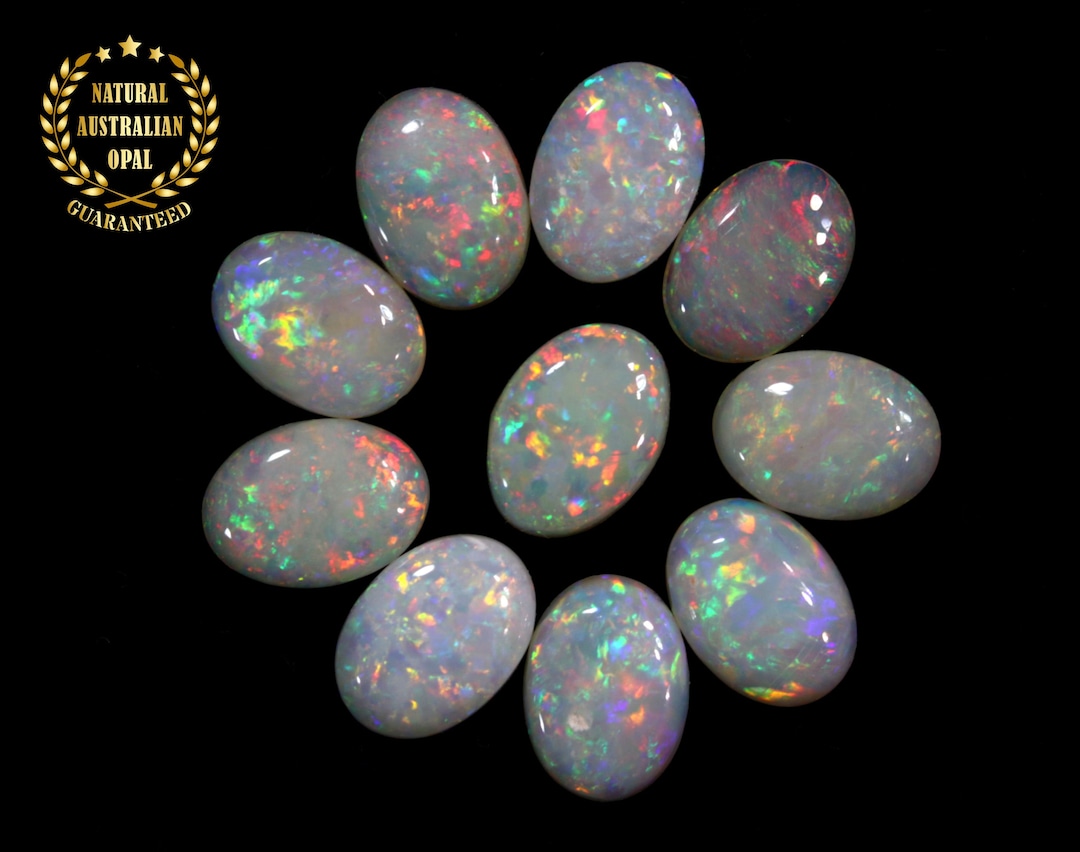 5X4 MM Oval, Multicolor, Fuego, Ópalo Australiano, Cabujón, Natural ...