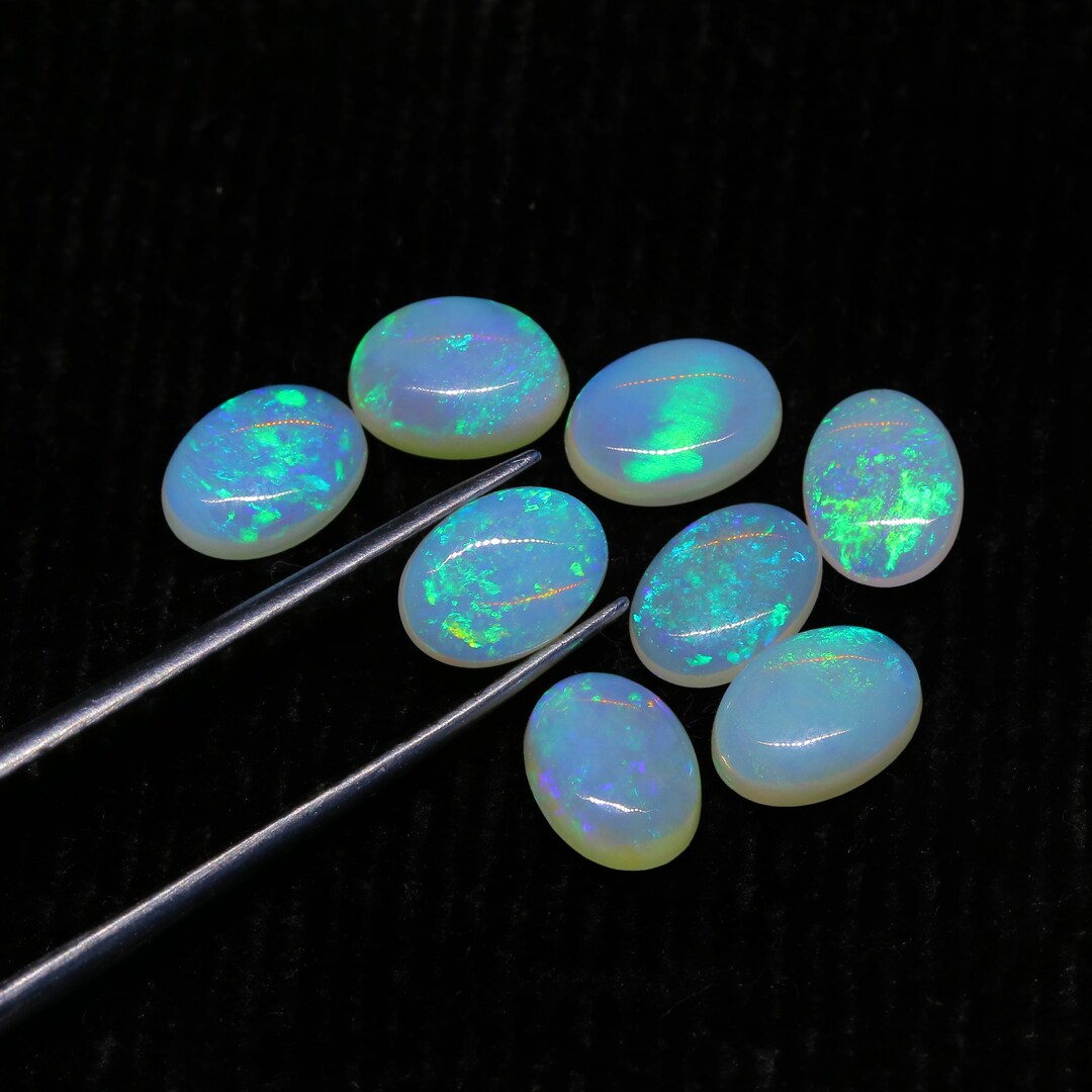 5X7 MM Oval, Green, Fire, Australian Opal, Cabochon, Natural, Opal ...