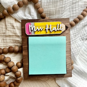 Teacher Gift, End of Year Gift, Sticky Note Holder, Personalized ...