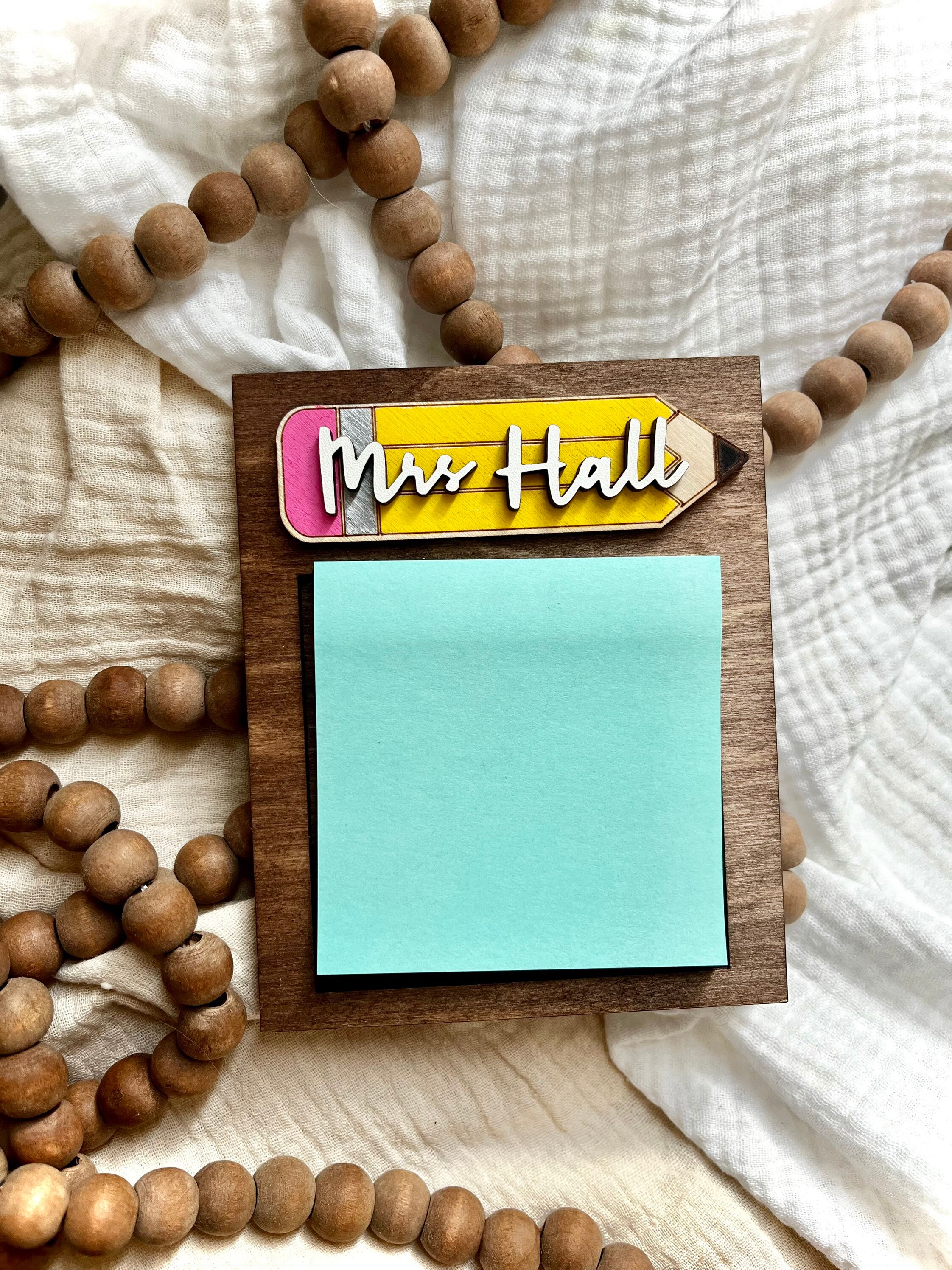 Teacher Gift, End of Year Gift, Sticky Note Holder, Personalized ...