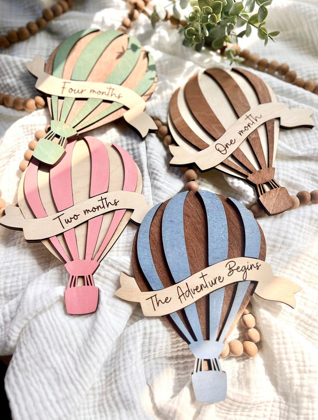 Baby Monthly Milestone Sign | Hot Air Balloon Nursery Decor | First ...