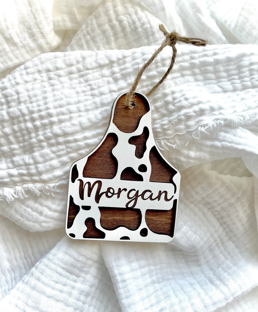 Stocking Tag, Cow Tag Ornament, Cow Tag Christmas Ornament, Western ...