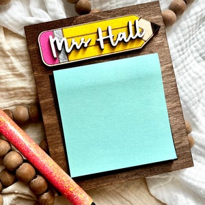 Teacher Gift, End of Year Gift, Sticky Note Holder, Personalized ...