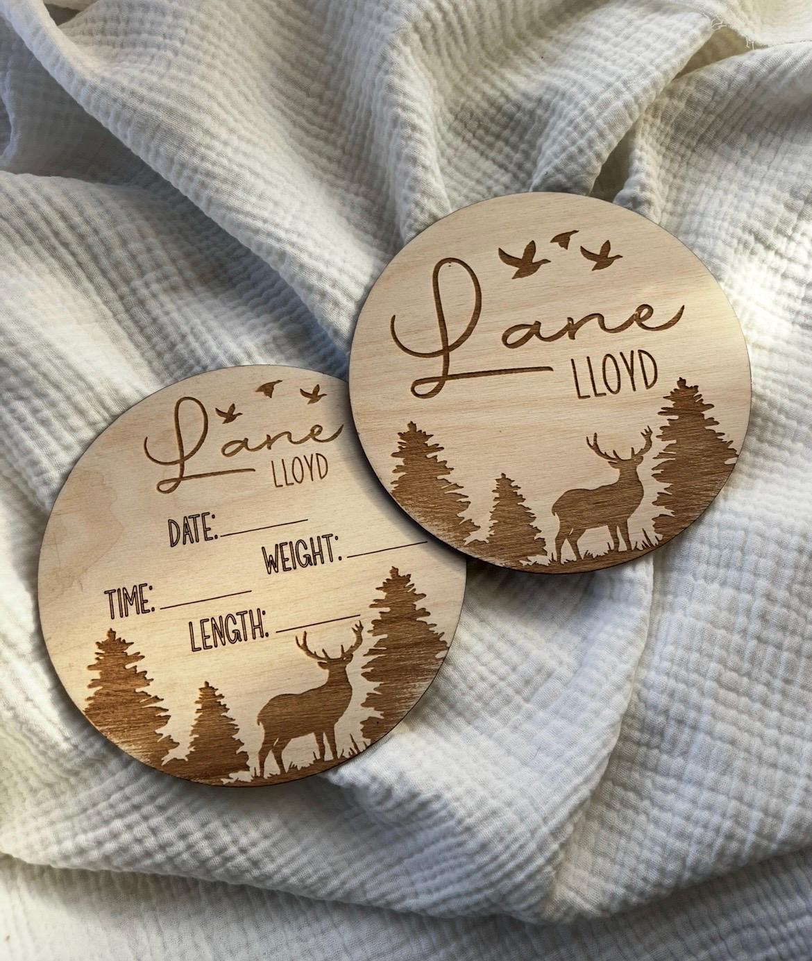 Deer Baby Milestone Discs, Hunting Nursery Decor, Woodland Baby Monthly ...