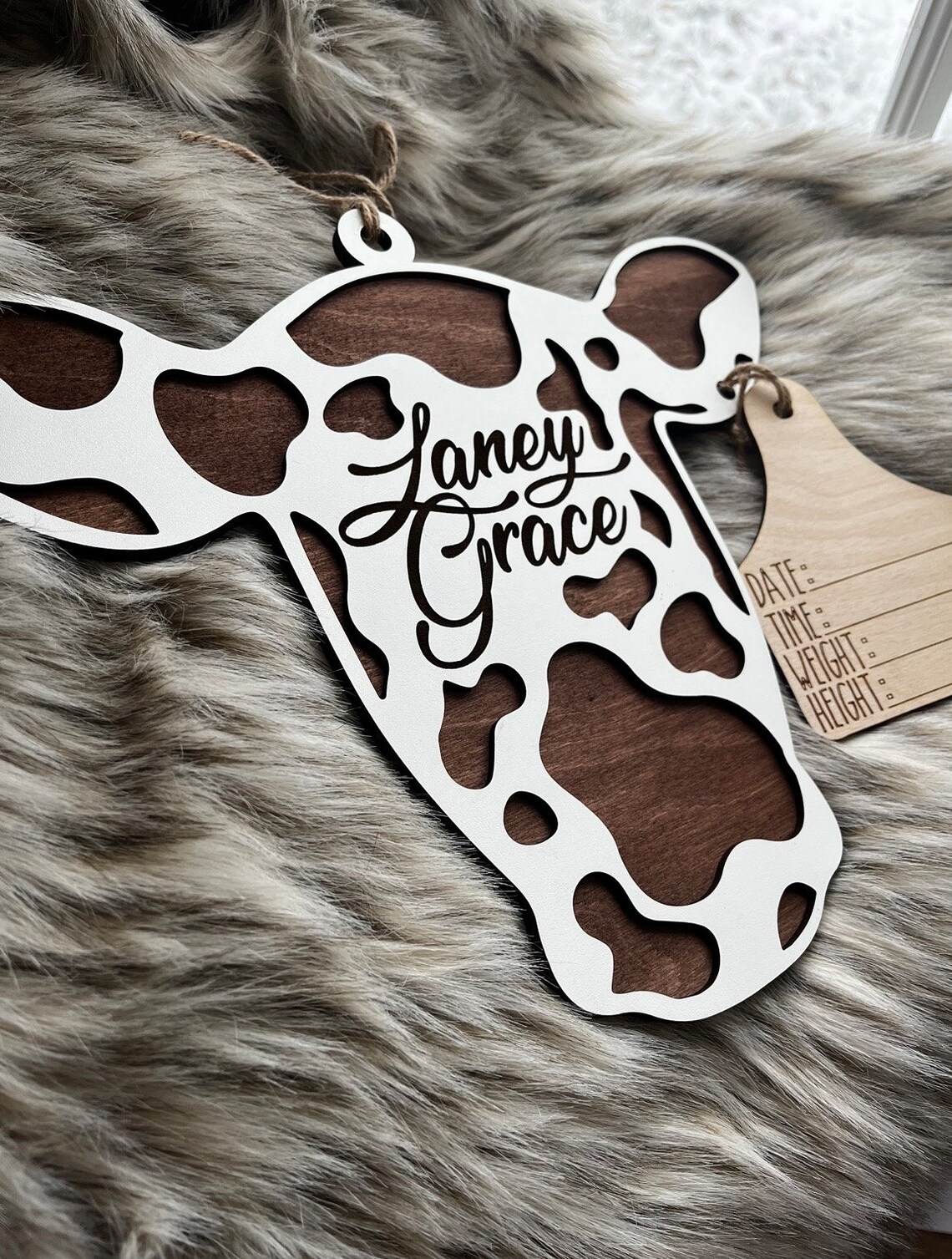 Western Birth Announcement, Birth Stat Sign, Cow Head Baby Name, Baby ...