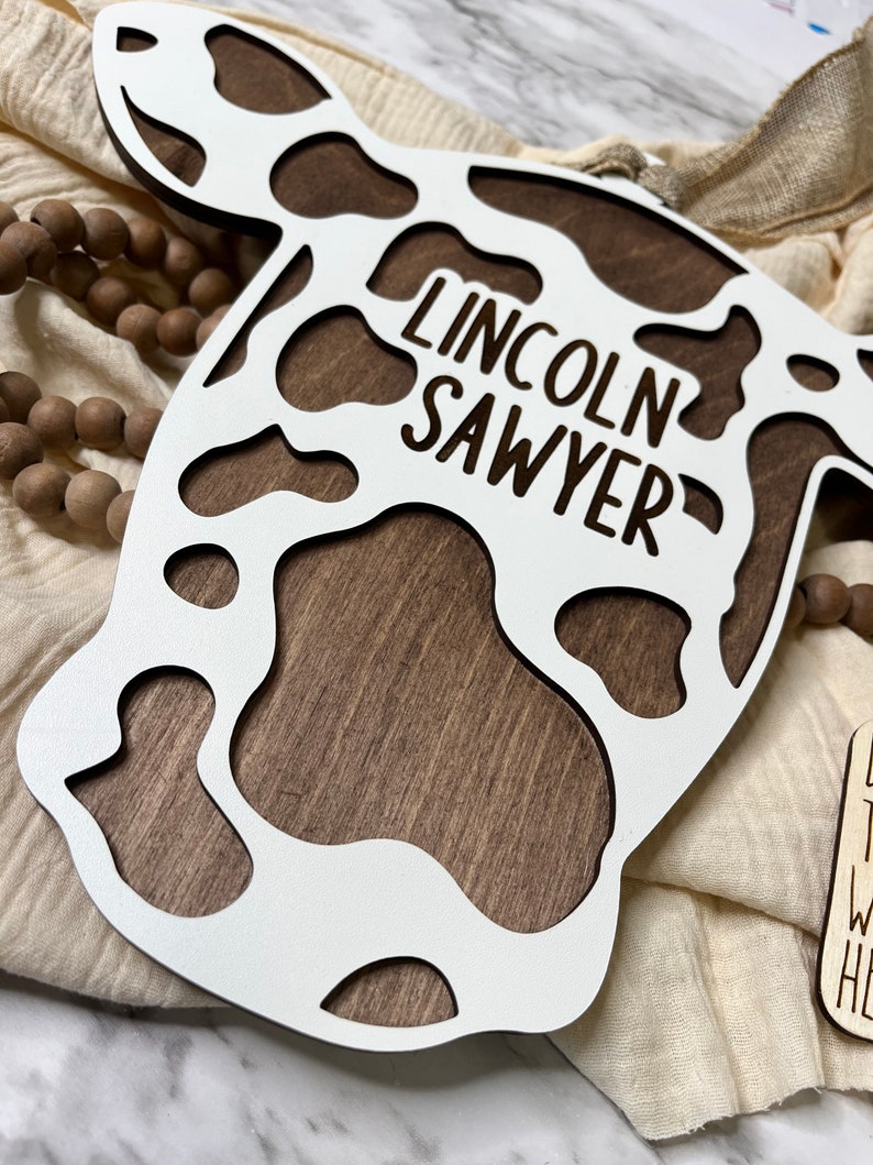 Western Birth Announcement Birth Stat Sign Cow Head Baby - Etsy