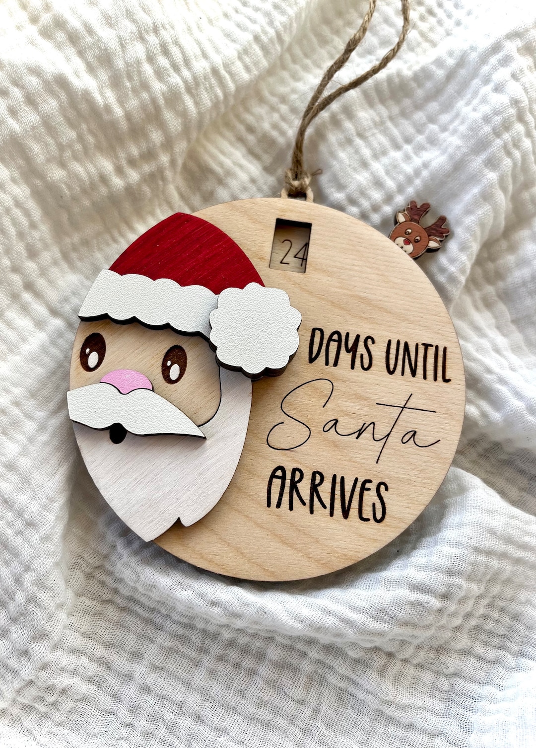 Santa Countdown, Christmas Countdown, Christmas Ornaments, Gift for ...