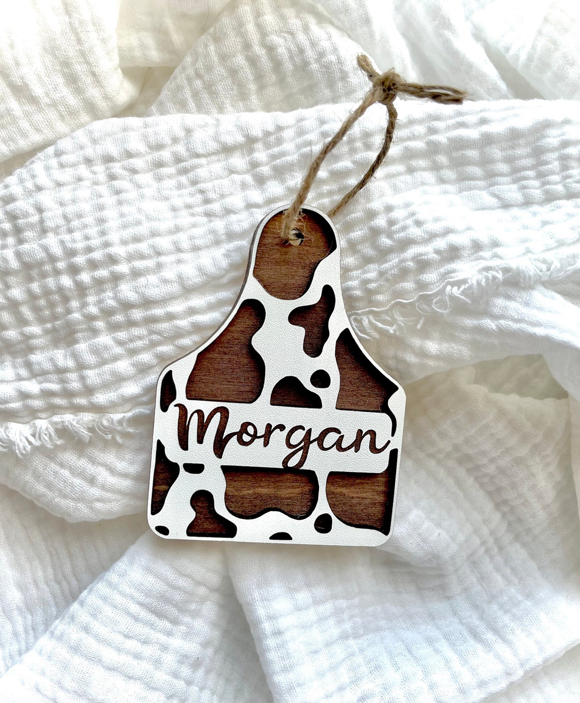 Christmas SET, Western Stocking Tag, Western Cow Head Ornament Set ...