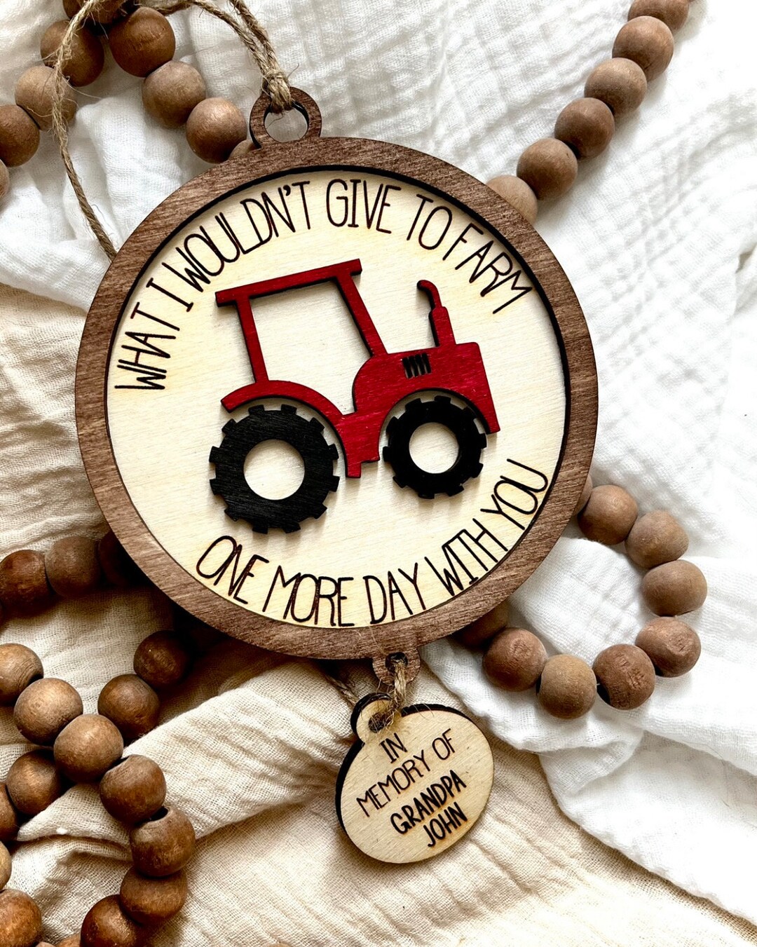 Personalized Tractor Ornament, Gift for Loss, in Memory Ornament ...