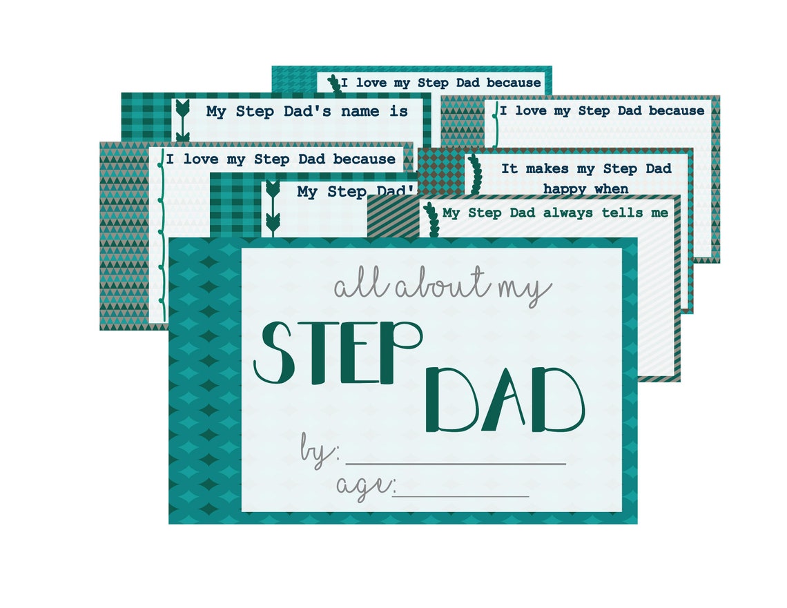 All about step dad book fathers day gift INSTANT DOWNLOAD | Etsy