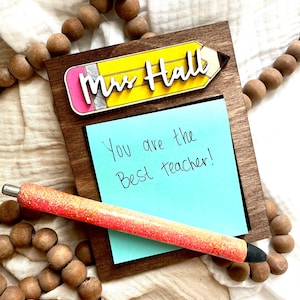 Teacher Gift, End of Year Gift, Sticky Note Holder, Personalized ...