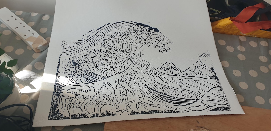 The Great Wave Woodcut Print - Etsy