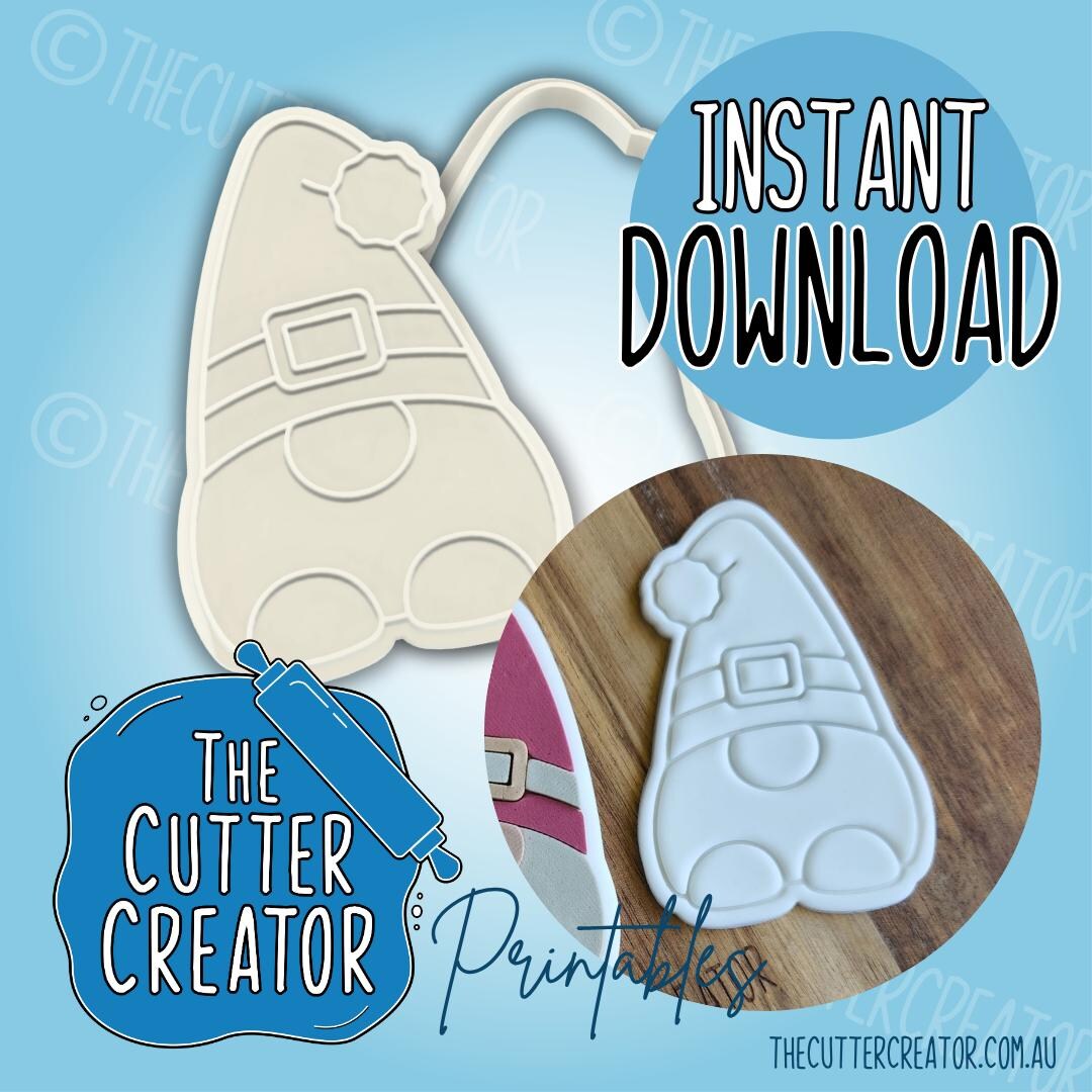 Gnome: Christmas Cookie Stamp - STL File Instant Download - Printable ...