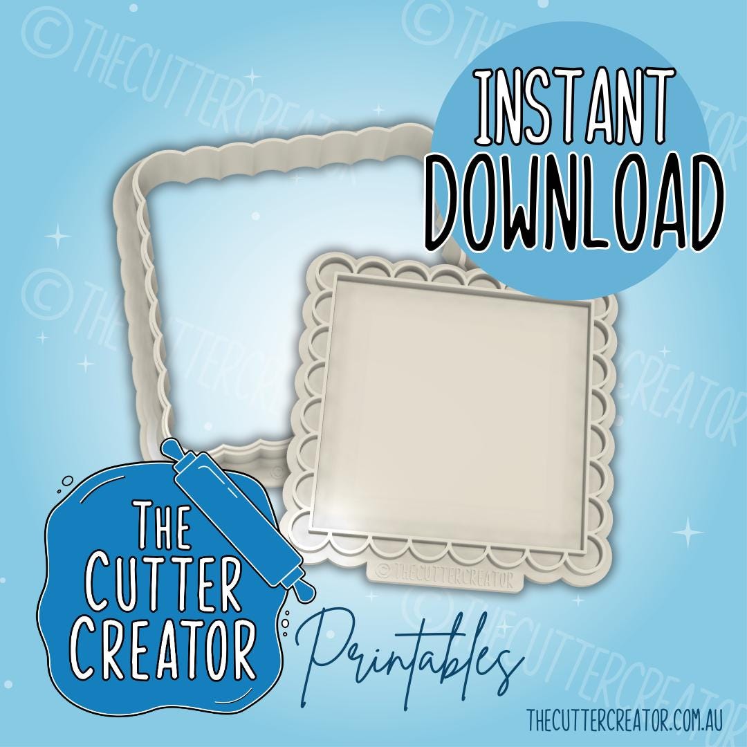 Frilly Square Stamp & Cutter - Cookie Cutter STL File DOWNLOAD - Etsy ...
