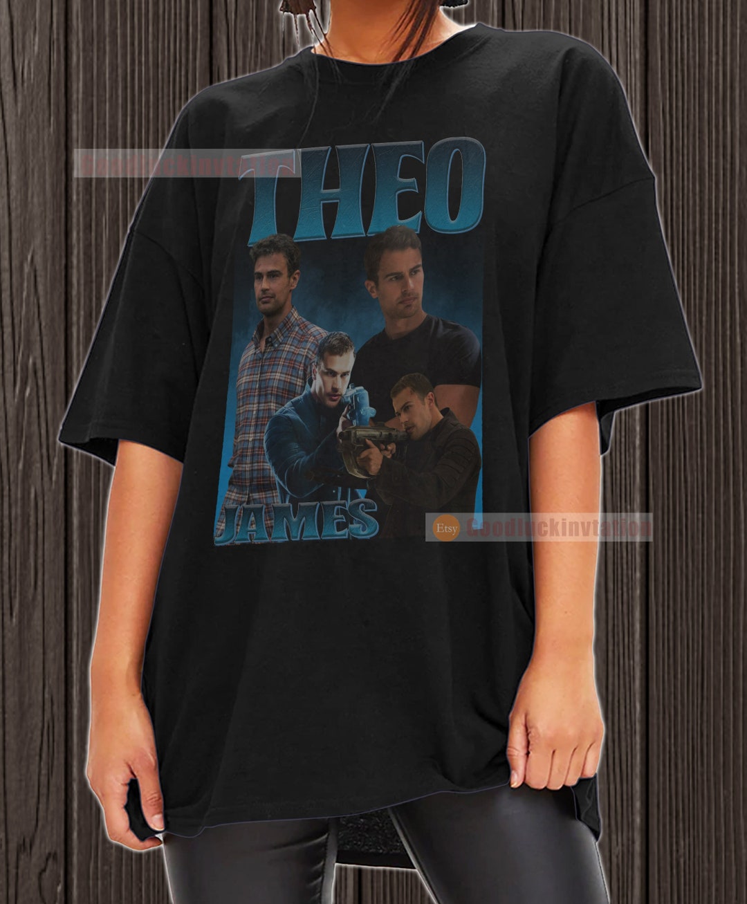 Theo James Shirt T-shirt Unisex Cotton Vintage 90's Graphic Tee Unisex ...