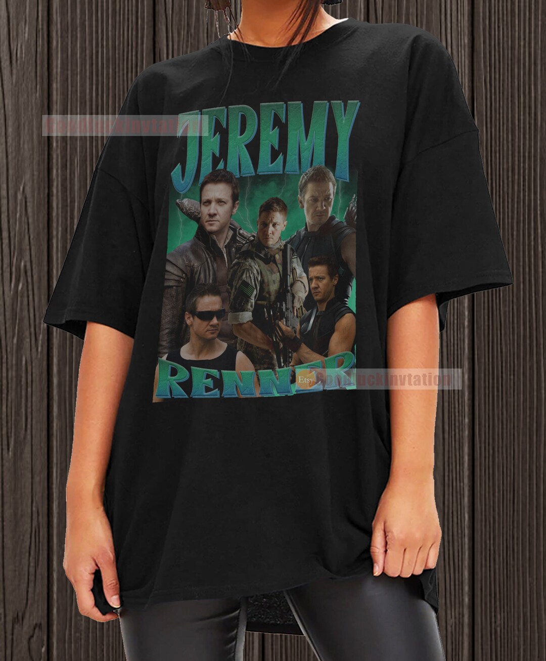 Jeremy Renner Shirt T-shirt Unisex Cotton Vintage 90's Graphic Tee ...