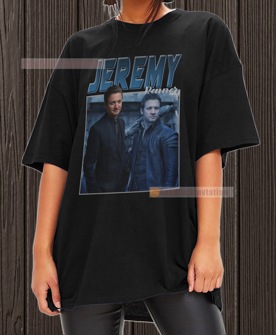 Jeremy Renner Shirt T-shirt Unisex Cotton Vintage 90's Graphic Tee ...