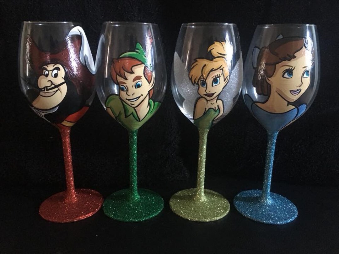 Peter Pan Handpainted Glasses - Etsy
