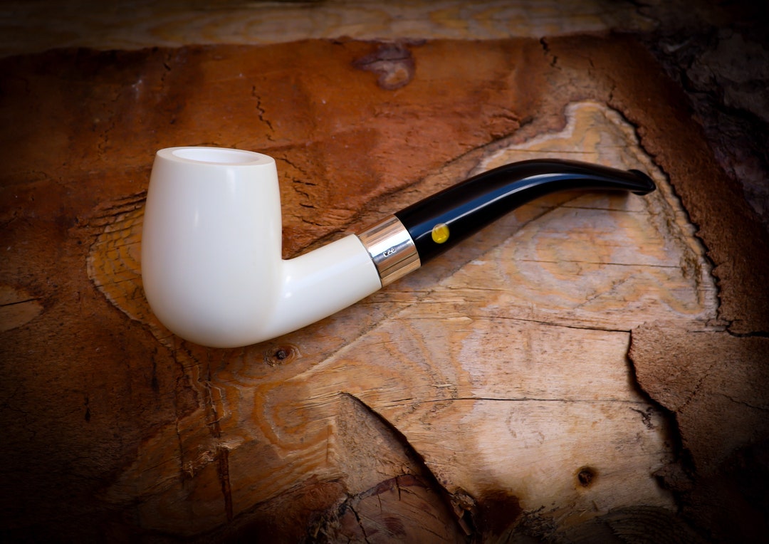 Smooth Special Hand Crafted Large Size Half Bent Model Meerschaum Pipe ...