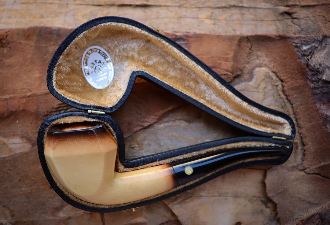 Calcined Smooth Special Hand Crafted Panel Model Meerschaum Pipe With ...