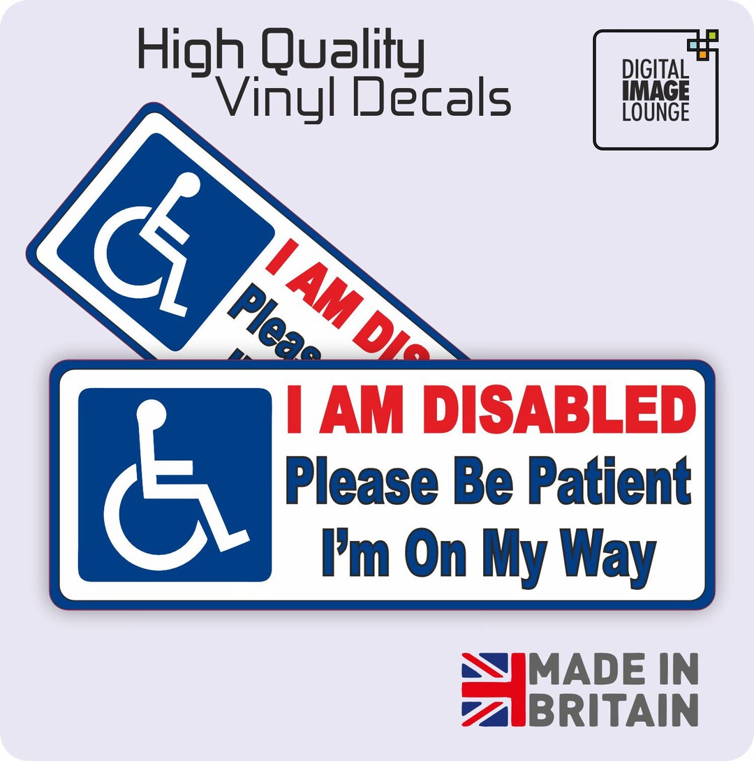 2 X I Am Disabled Please Be Patient STICKER Vinyl Decal - Etsy