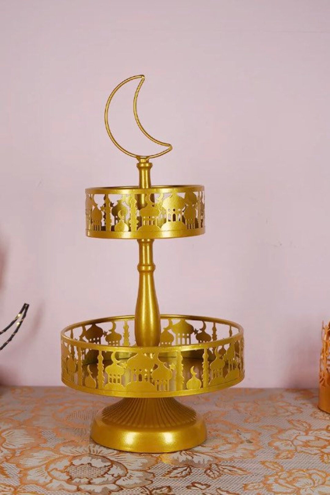 Ramadan and Eid Metal Two Tier Trays / Ramadan Tray / Eid Tray - Etsy