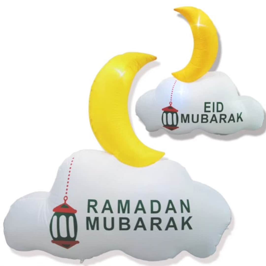 Ramadan Mubarak and Eid Mubarak Double Sided Inflatable 5ft, Ramadan ...