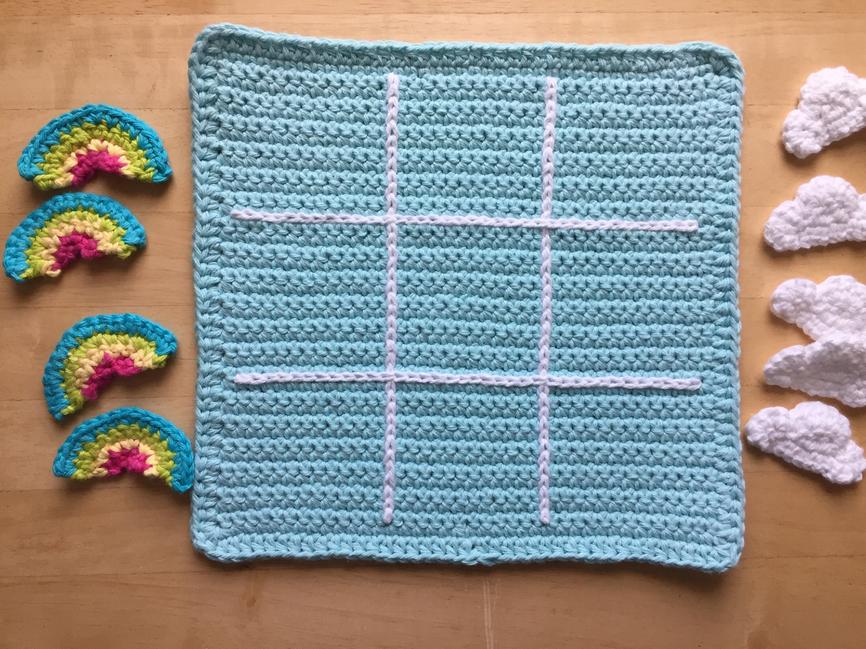 Rainbow Tic Tac Toe Board - Crochet Pattern - Etsy