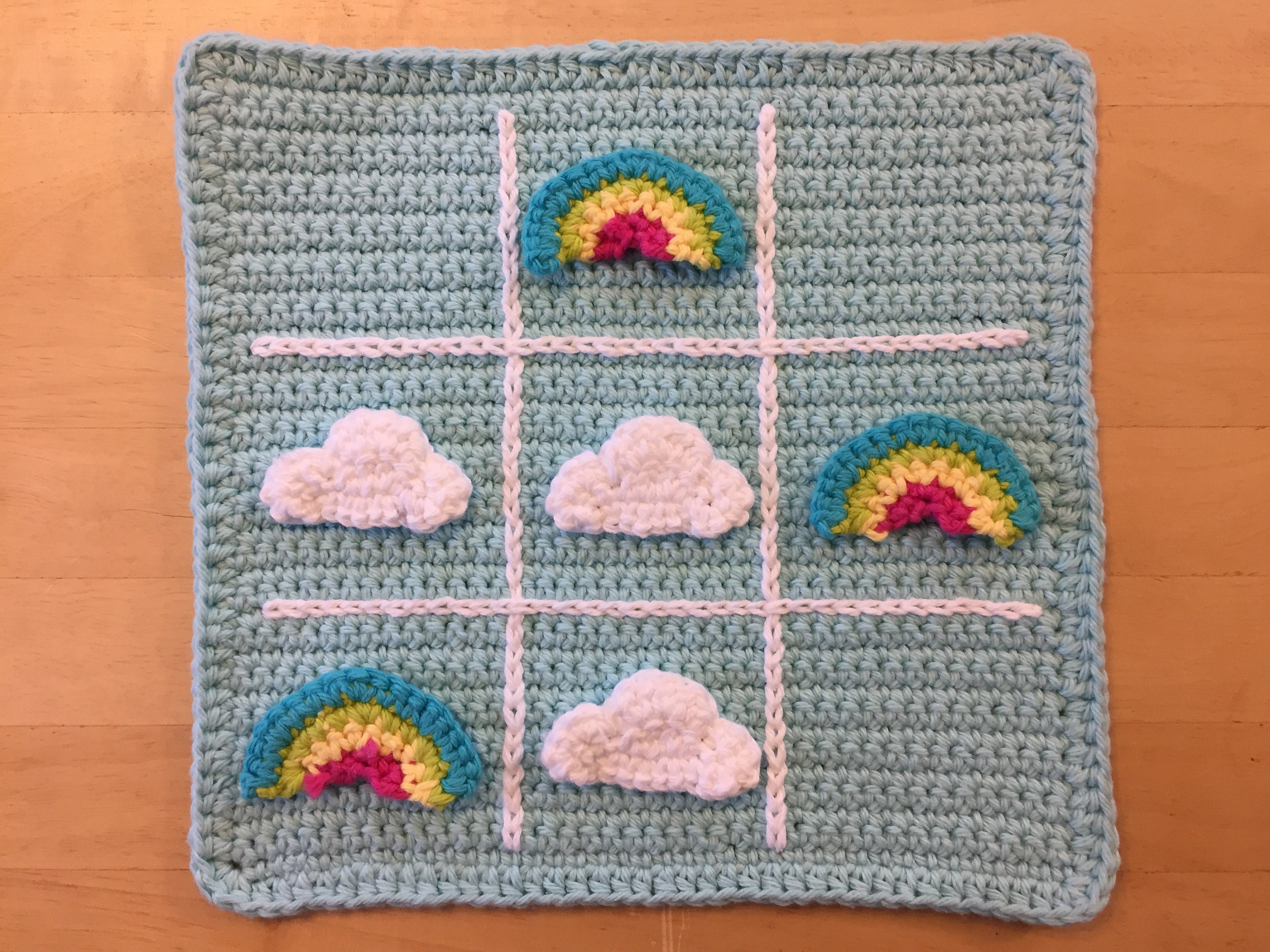 Rainbow Tic Tac Toe Board - Crochet Pattern - Etsy