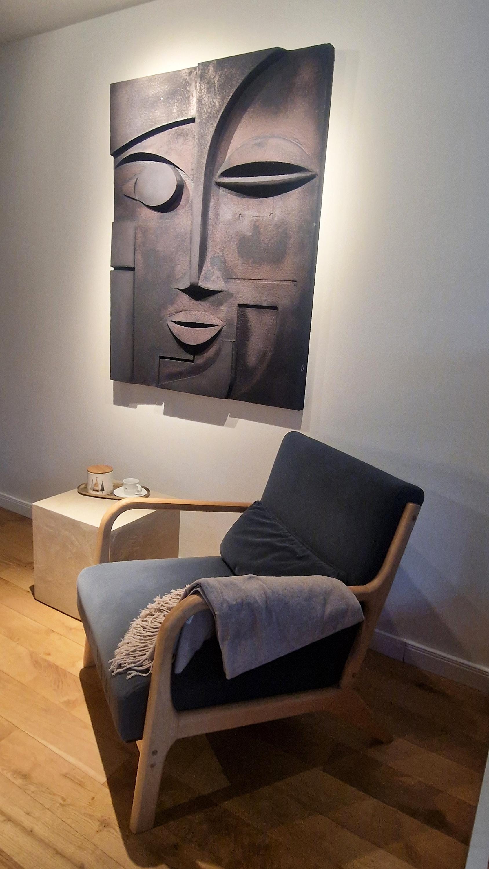 Textured Microcement Wall Art: 3D Plaster Relief Painting - Etsy