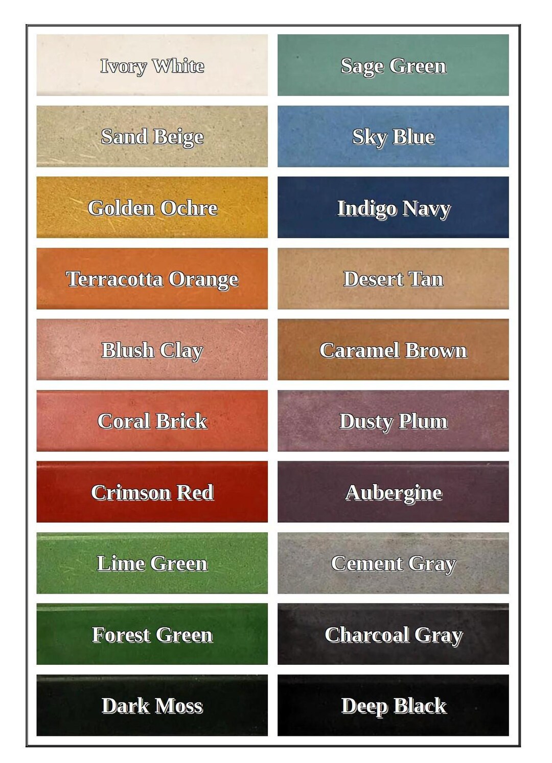 Color Samples by Concretta - Etsy