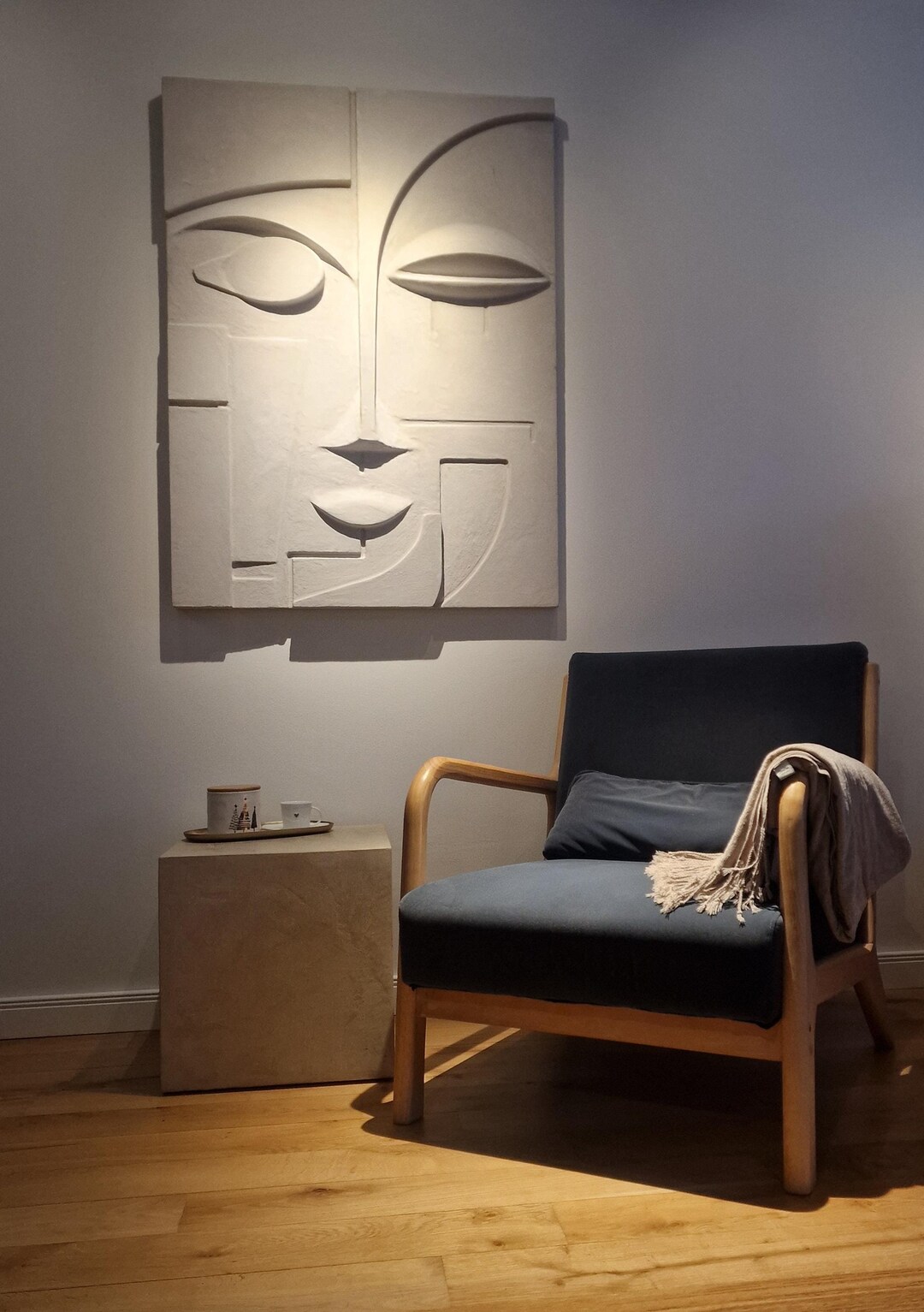 Microcement Minimalist Neutral Plaster Painting Wabi Sabi Wall Art ...