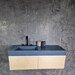 Floating Concrete Bathroom Vanity With Ramp Sink - 45" Modern Cement ...